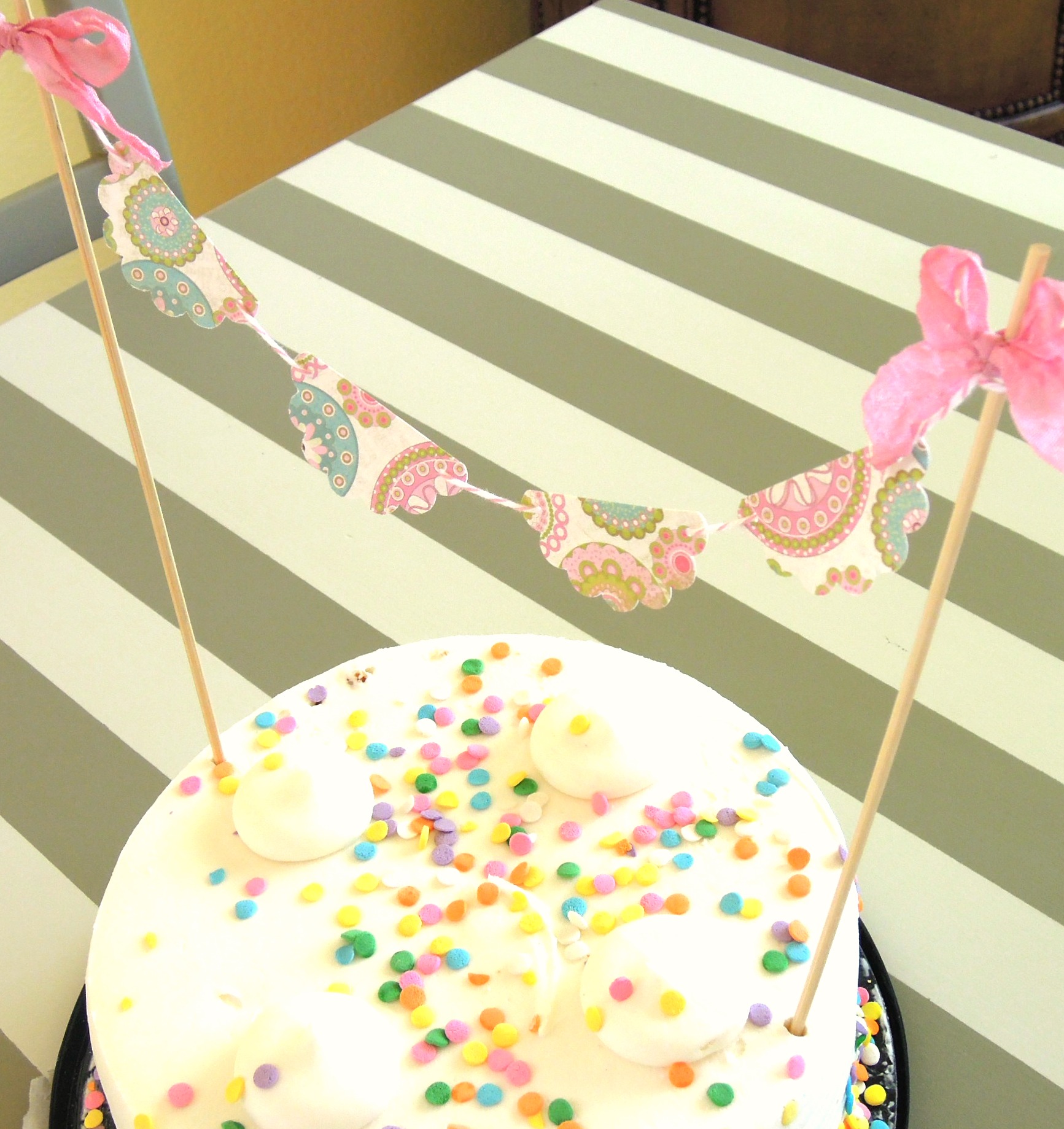 Vintage Inspired Pink And Blue Cake Bunting/cake Topper on Luulla